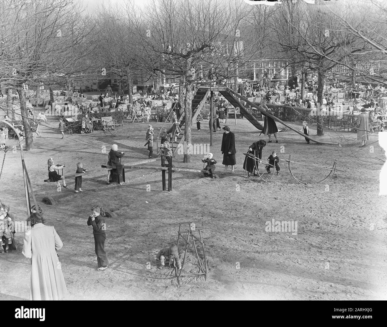Children playing in green Black and White Stock Photos & Images - Alamy