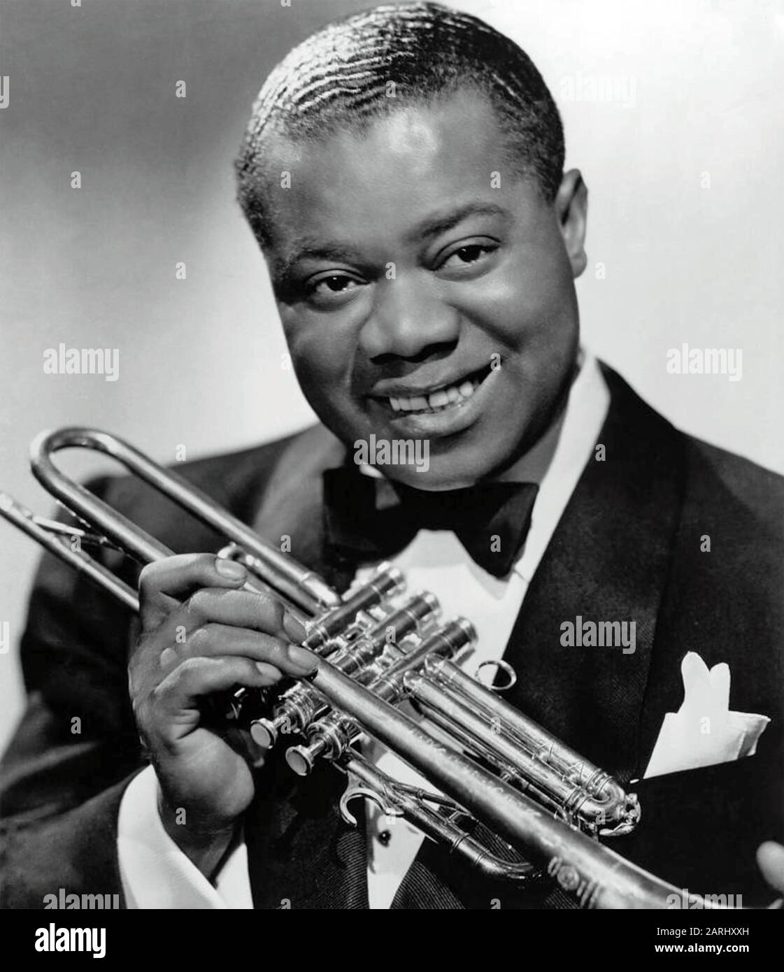 LOUIS ARMSTRONG (1901-1971) Promotional photo of American jazz ...