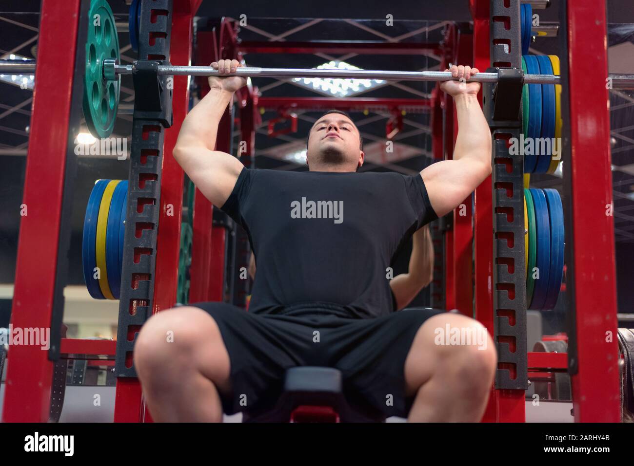 Hard Core Bodybuilding. Muscular athletic bodybuilder fitness model ...