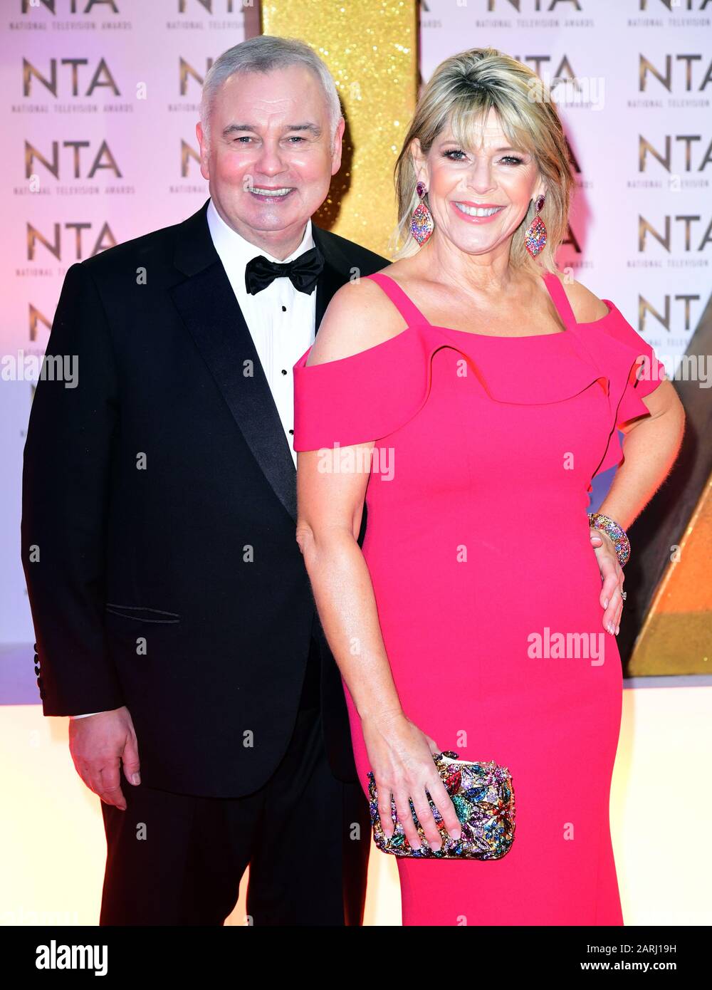 Eamonn Holmes (left) and Ruth Langsford during the National Television ...
