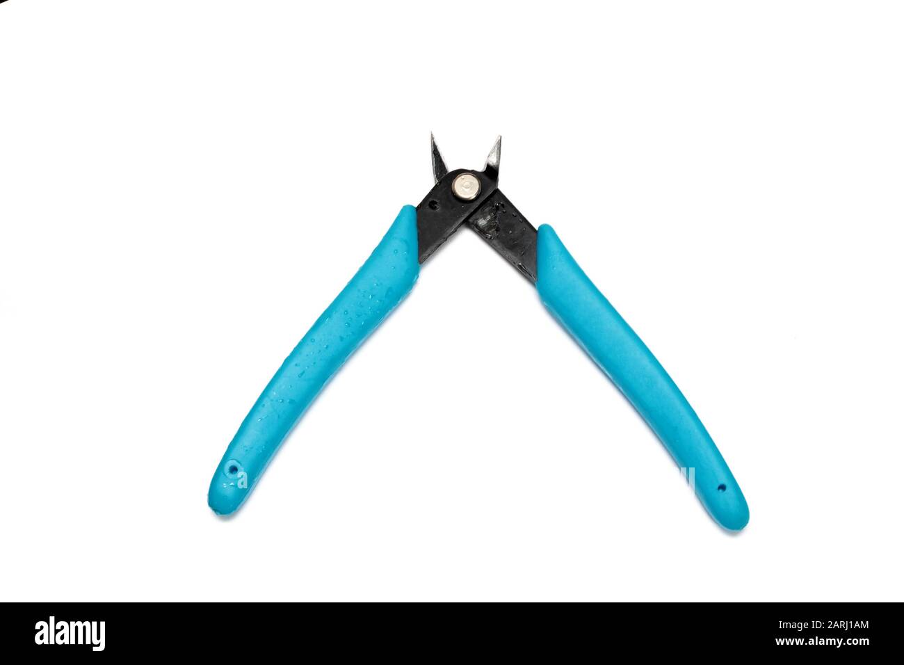 One blue tongs close up, isolate on a white background Stock Photo - Alamy