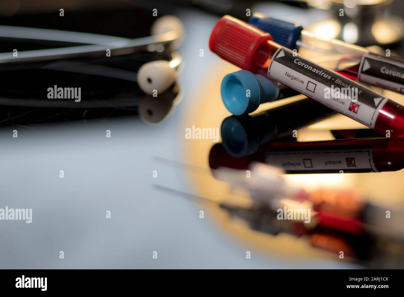 Medical background viral flu coronavirus alert disease outbreak. Blood ...