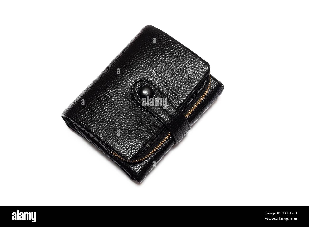 Black female purse close up, isolated on a white background Stock Photo ...
