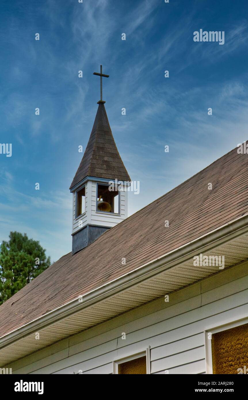 Bell Tower on Small Church Stock Photo - Alamy
