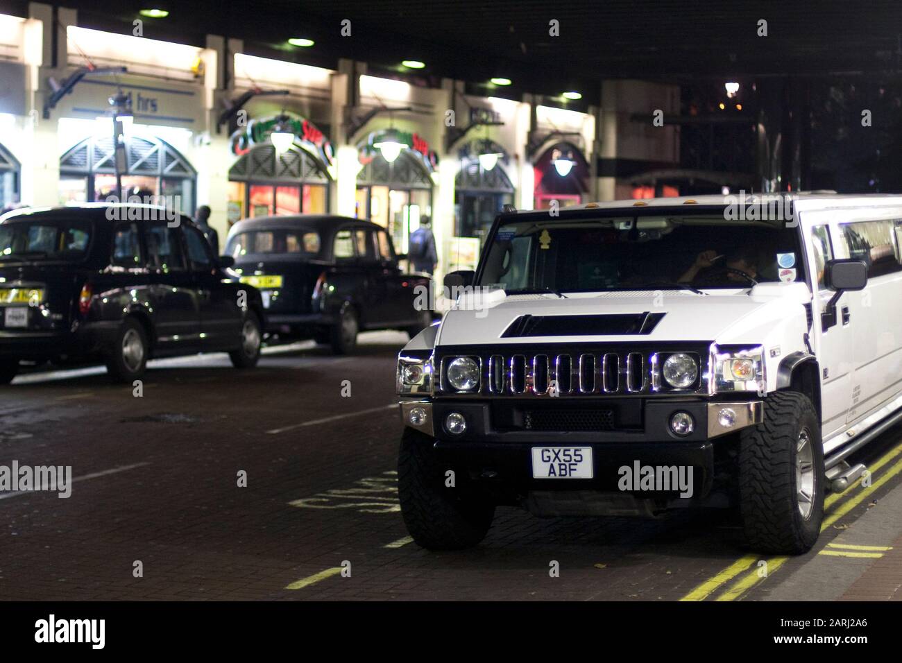 Typical black cabs and Hummer in London, England, Britain, United ...