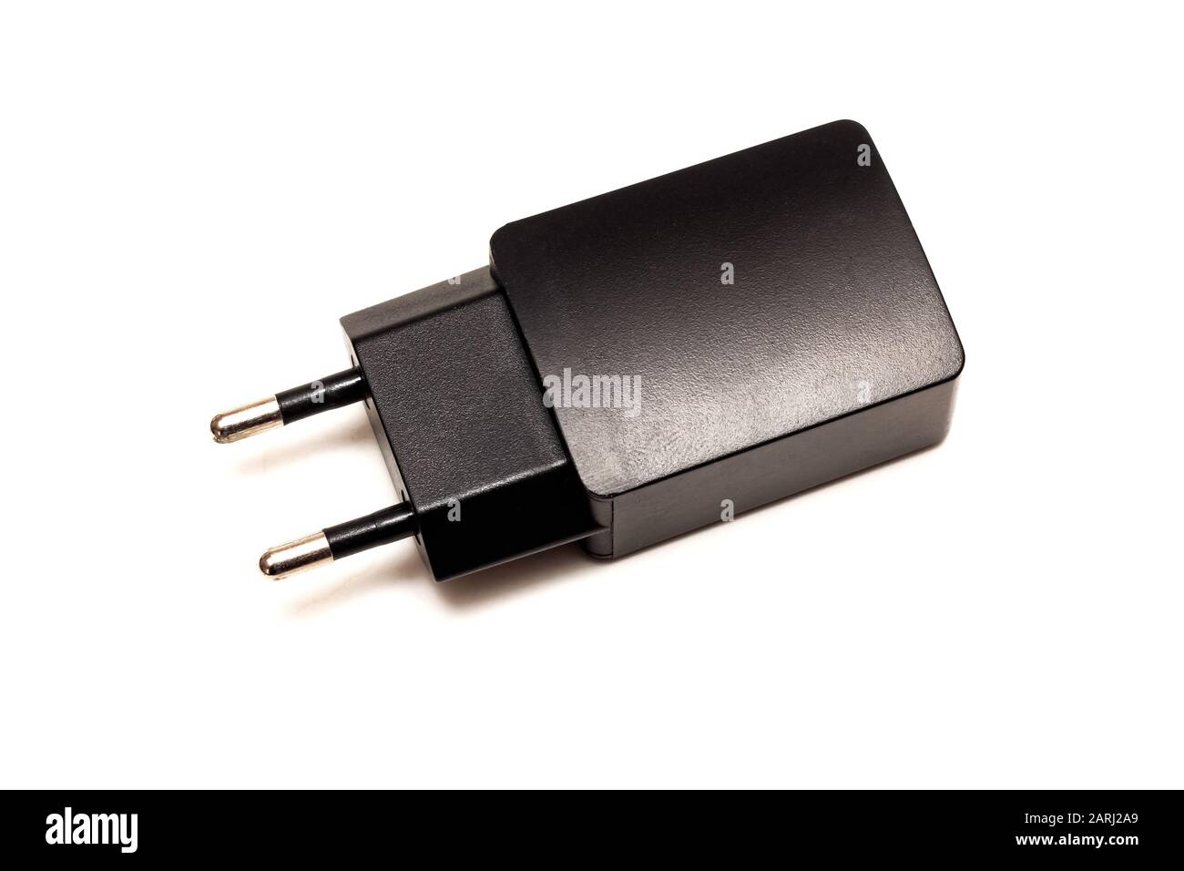 Black adapter for the outlet, power supply for the charger, isolated on ...