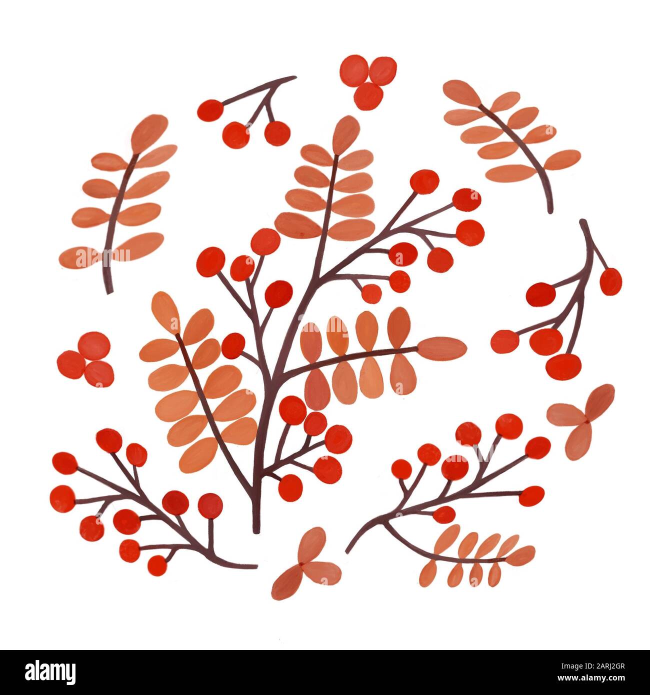Red brown floral pattern Cut Out Stock Images & Pictures - Alamy