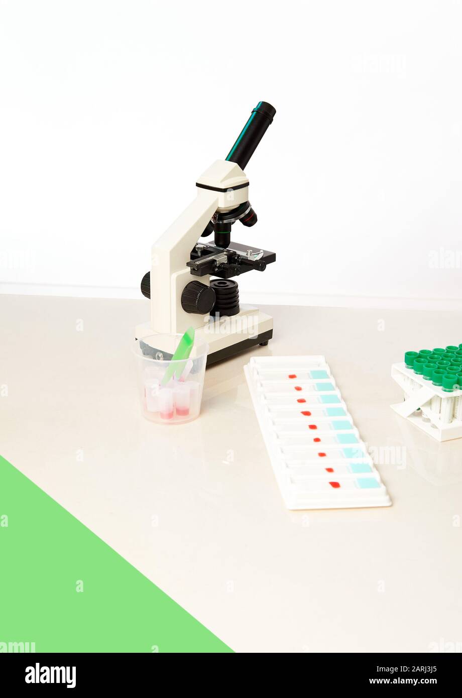 Equipment for microscopy, light microscope, tray of microscopic tissue ...