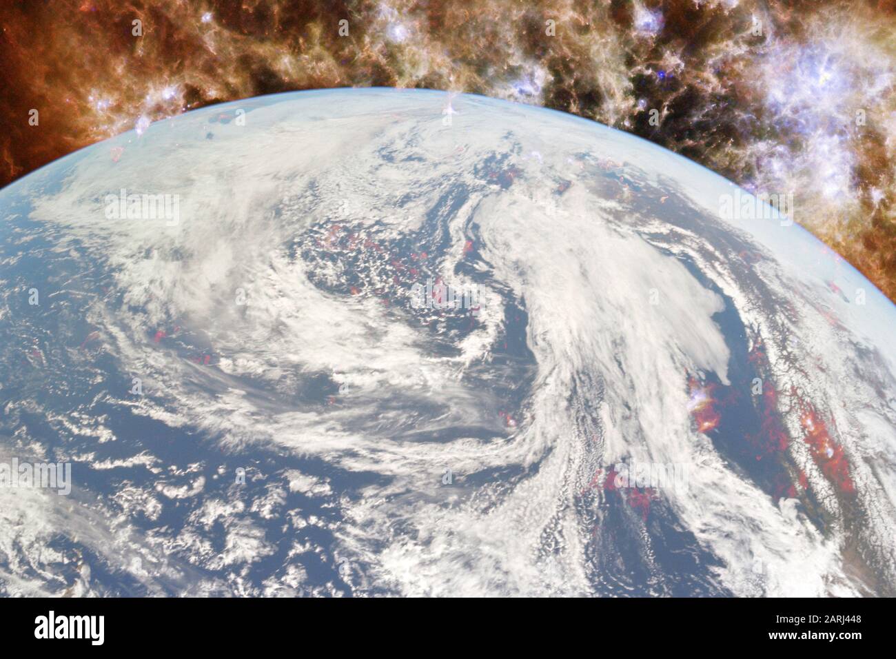 Colors of Earth. Our planet from orbit. Cosmic landscape. Elements of ...