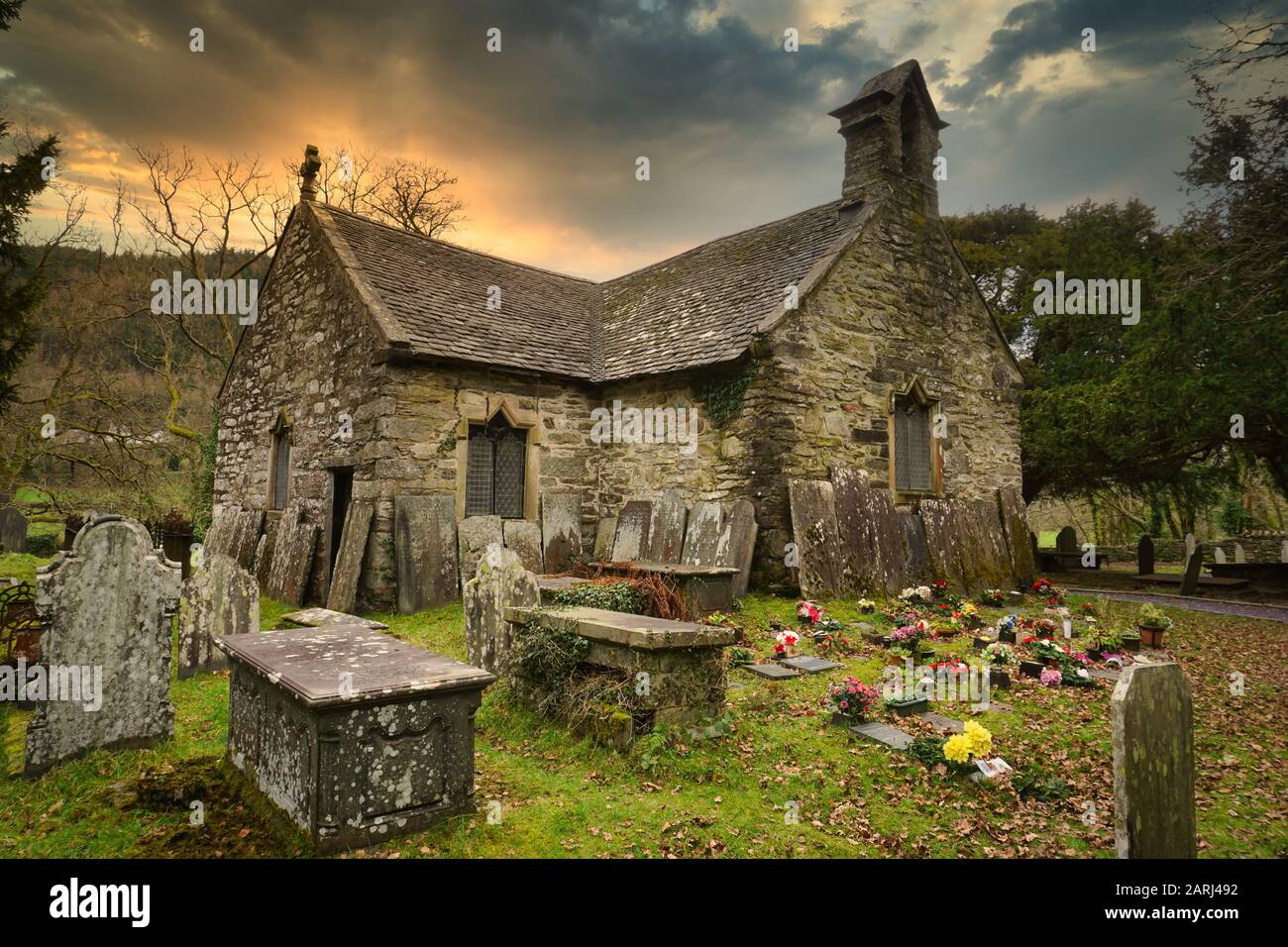 The medieval Saint Michaels church built in the 14th century and the ...