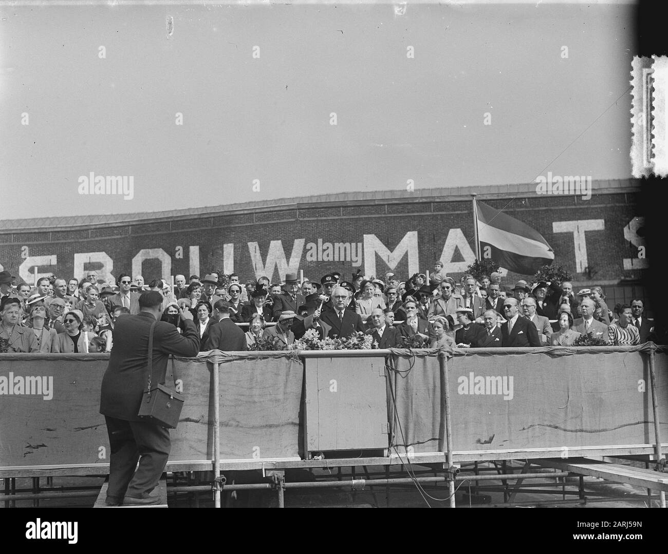 Launching of the Brazilian tanker ms. Goiaz at the shipyard of the NDSM ...