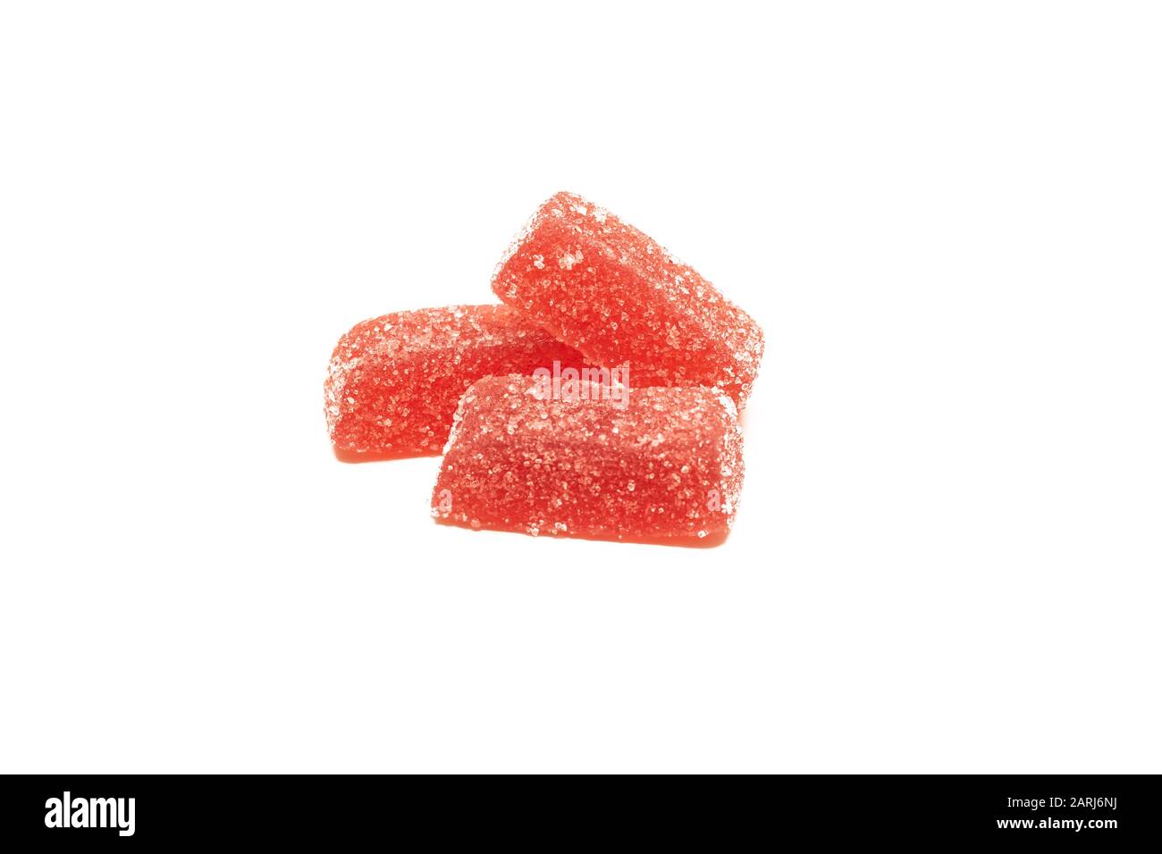 Three marmalade candies close up, isolated on white background Stock ...
