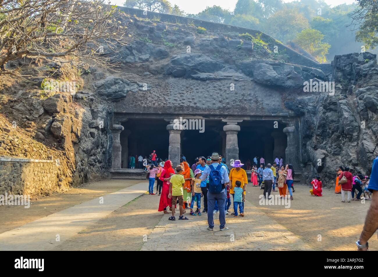 Elephant caves a famous landmark in Mumbai India on an Island in ...
