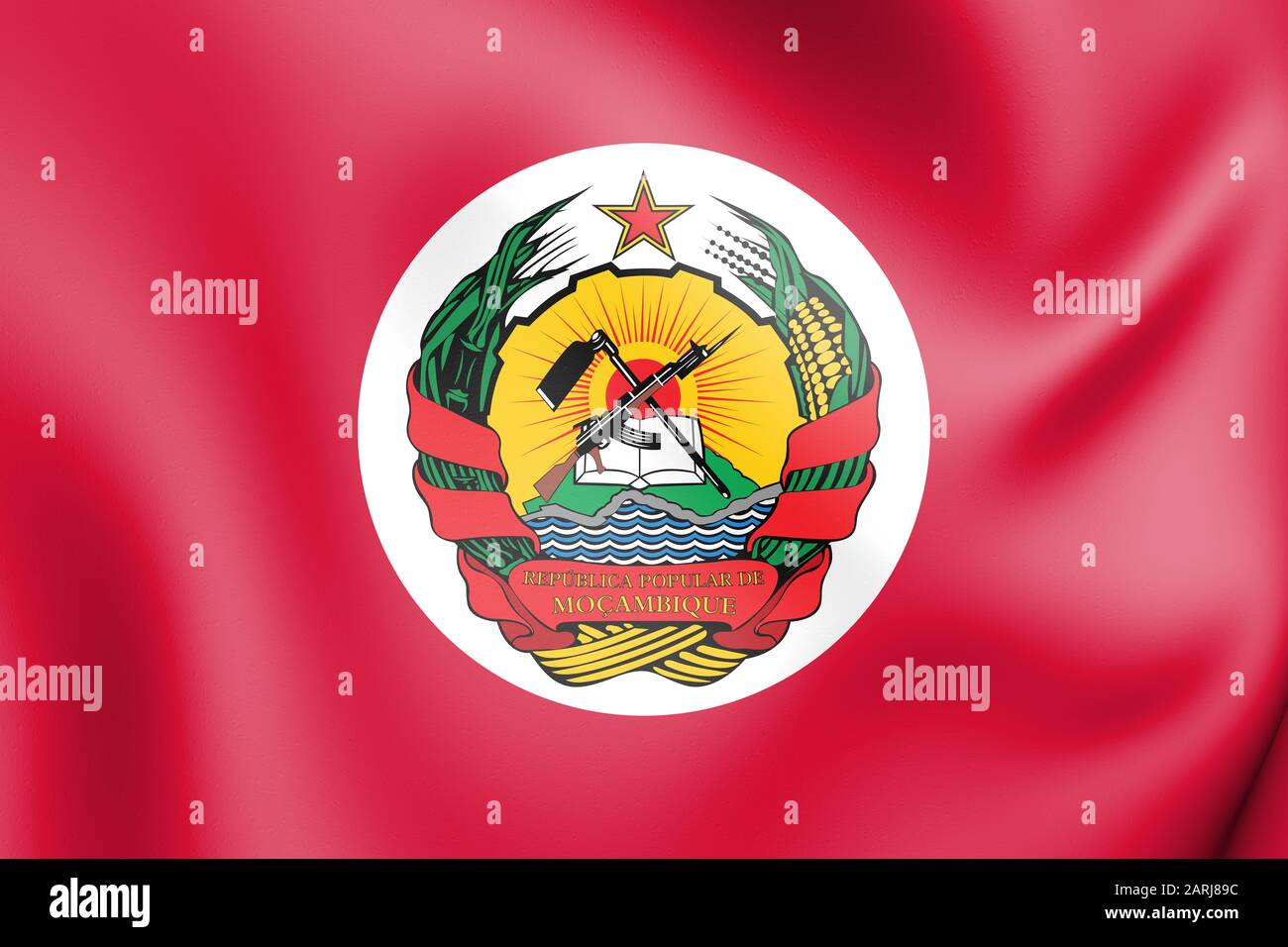 3D Presidential Standard of Mozambique (1982-1990). 3D Illustration ...