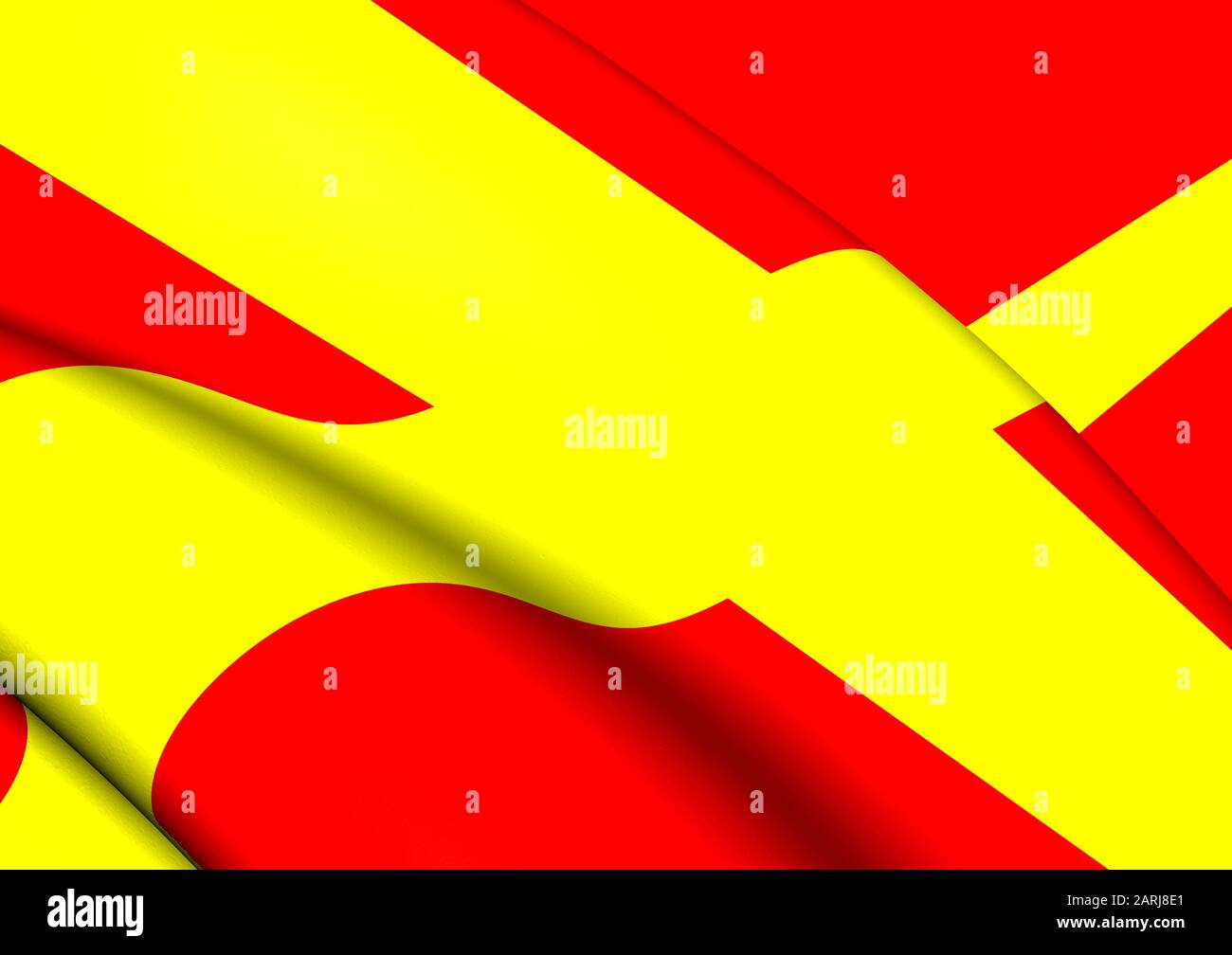 3D Flag of Messina (Sicily), Italy. 3D Illustration Stock Photo - Alamy