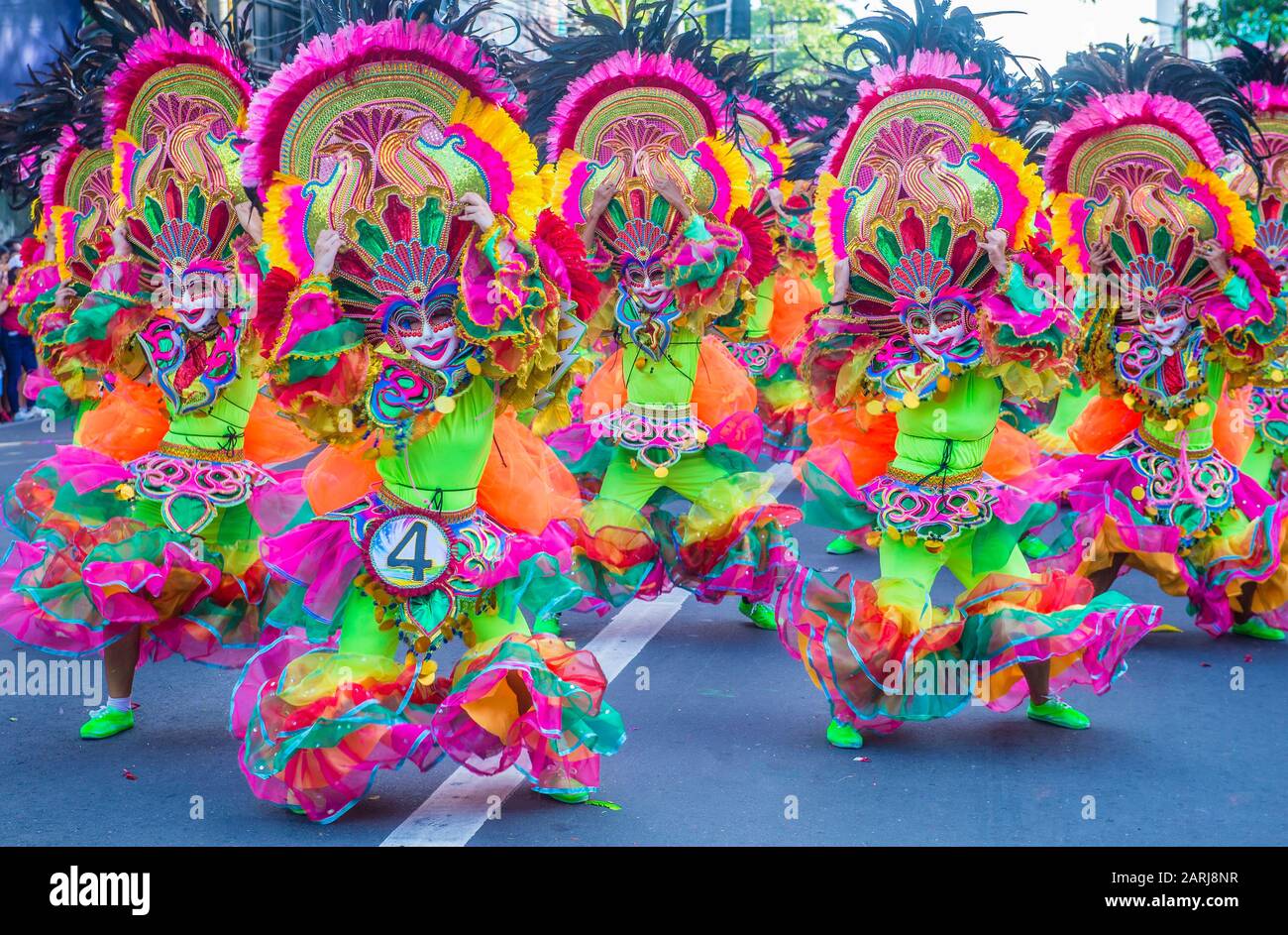 Participants in the Masskara Festival in Bacolod Philippines Stock ...