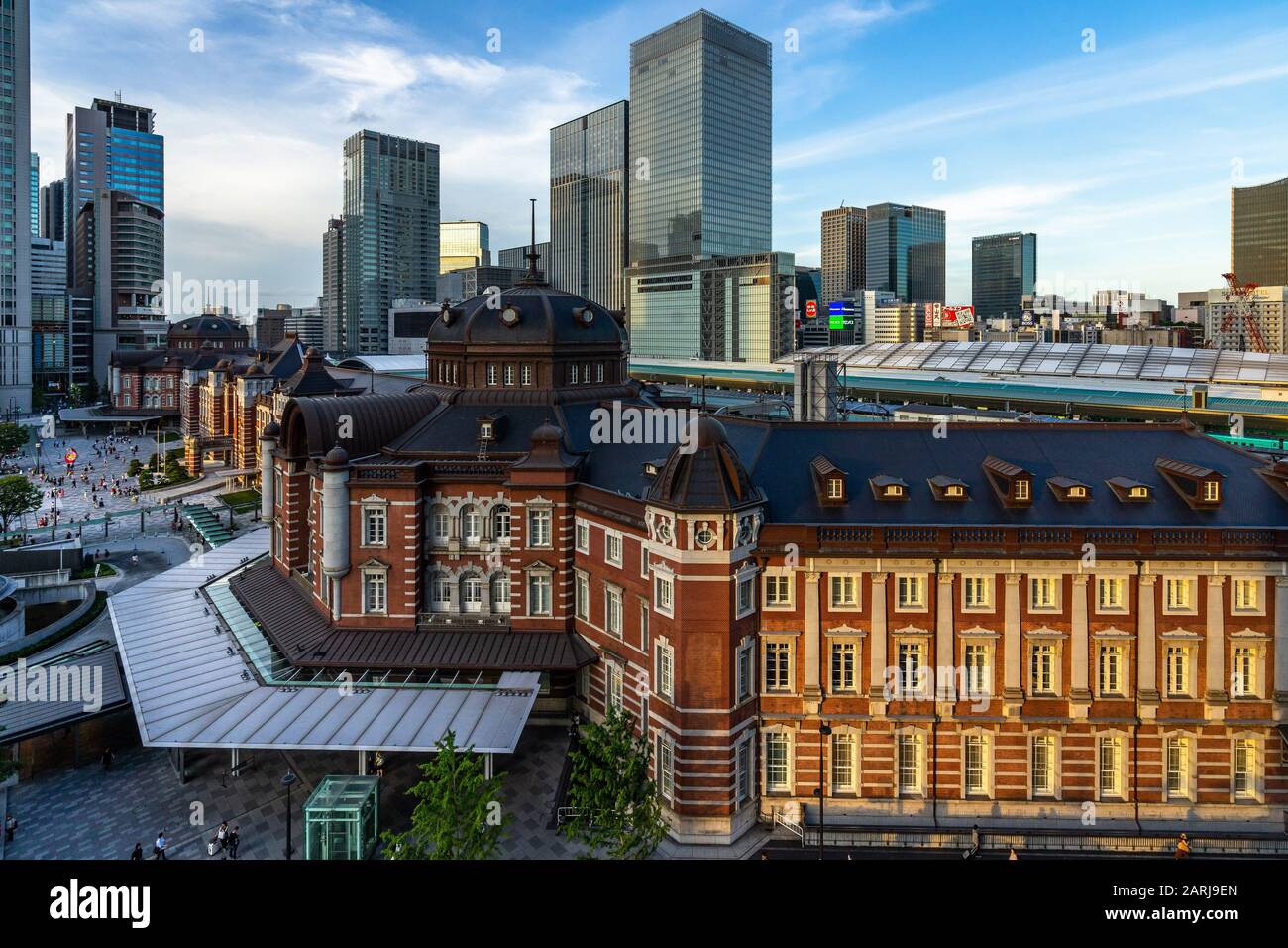 View of Tokyo Station. Served by Shinkansen high-speed rail lines ...