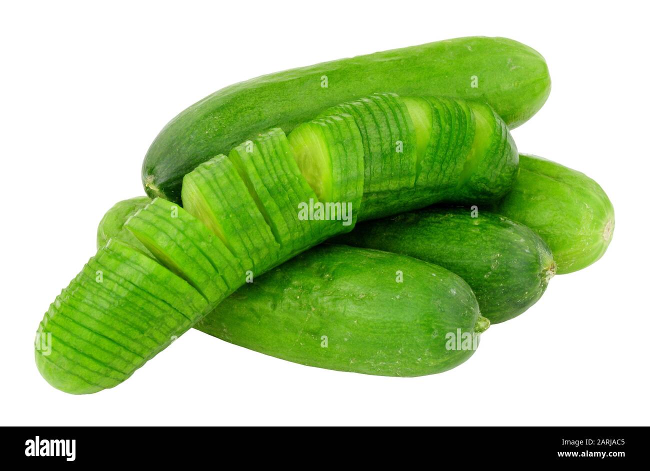 Group of small baby cucumbers isolated on a white background Stock ...
