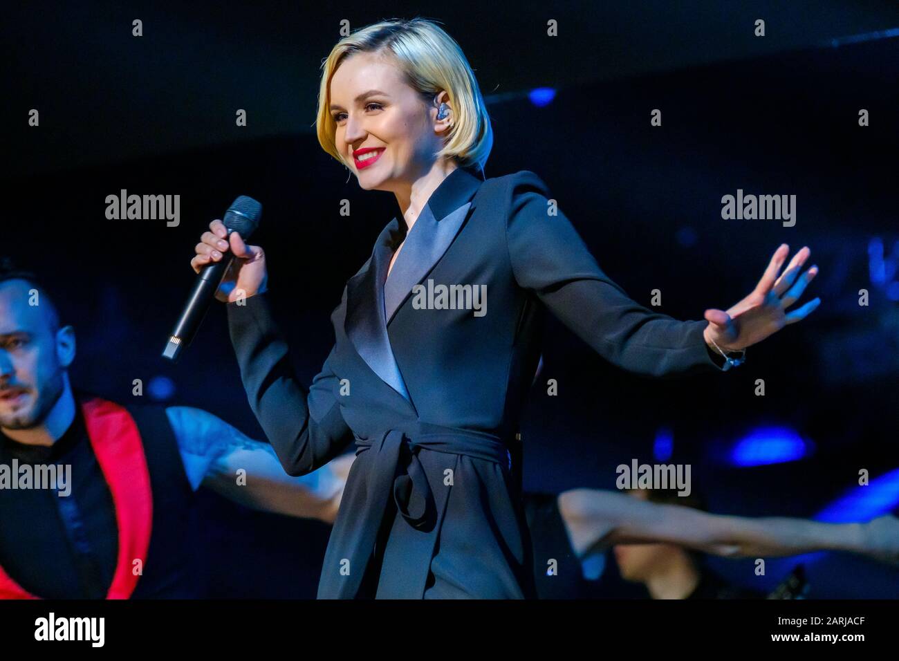 Famous Russian Singer Polina Gagarina Sings In Front Of Participants In