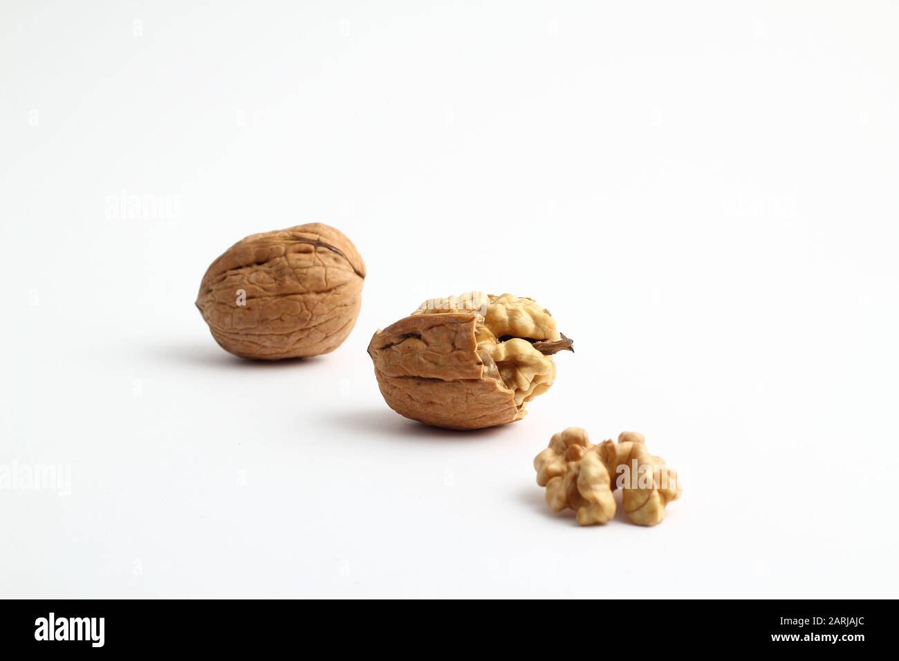 Walnut on the white background. Close up shot of whole walnut isolated ...