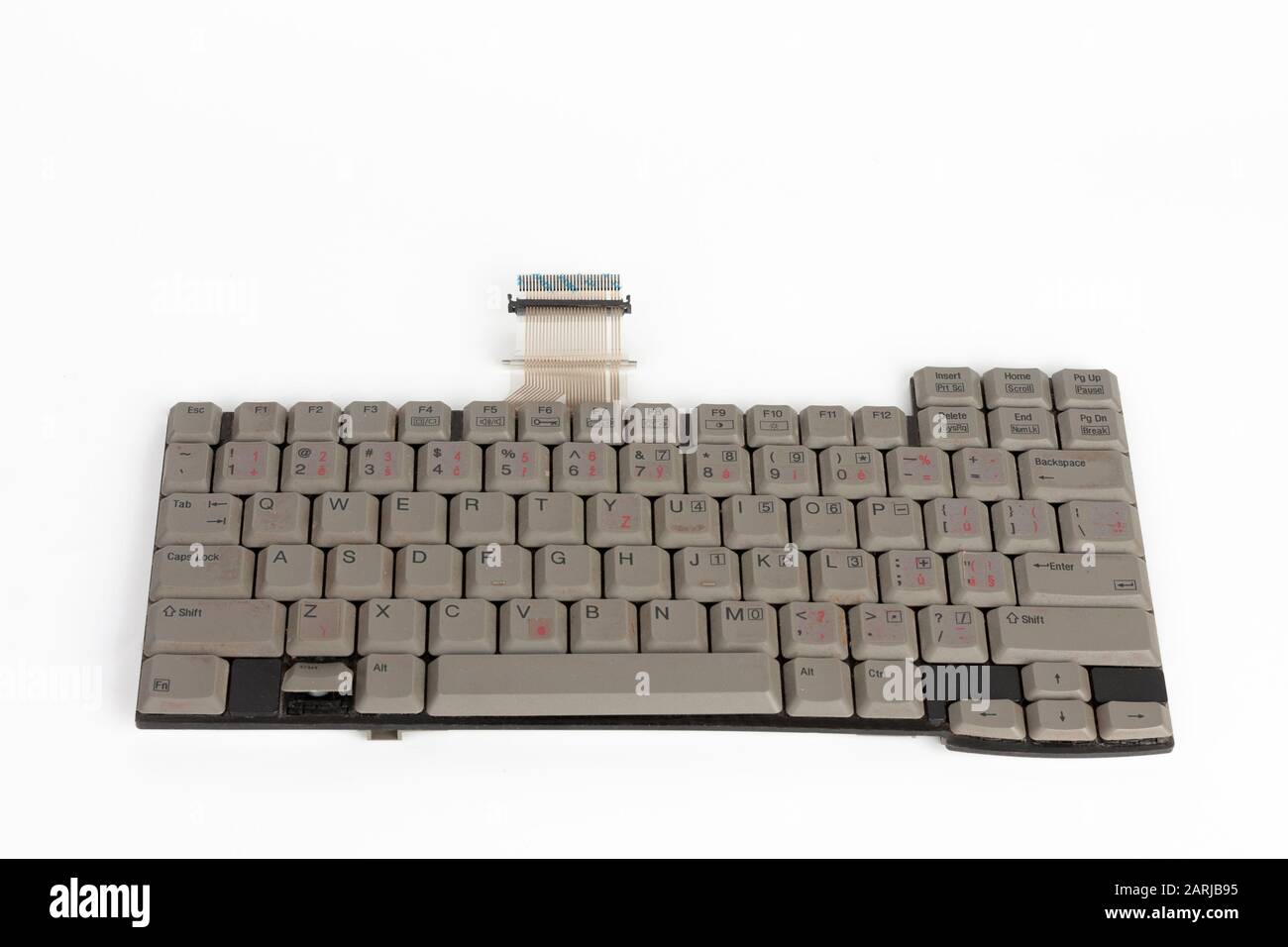 Part of laptop, laptop keyboard on white background Stock Photo - Alamy
