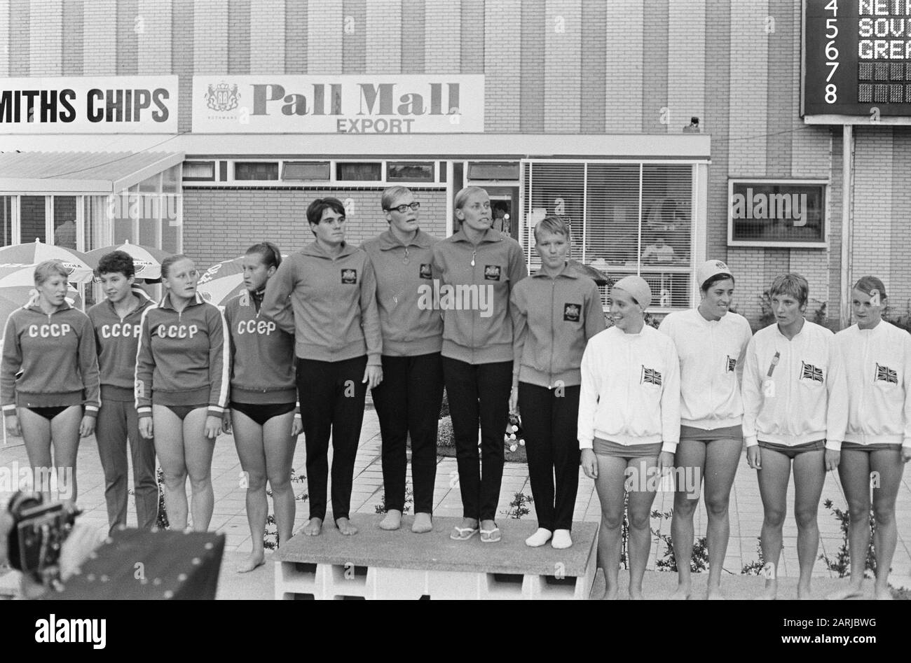 4x100 medley podium, 1966 European Championships USSR: Antonina Rudenko ...
