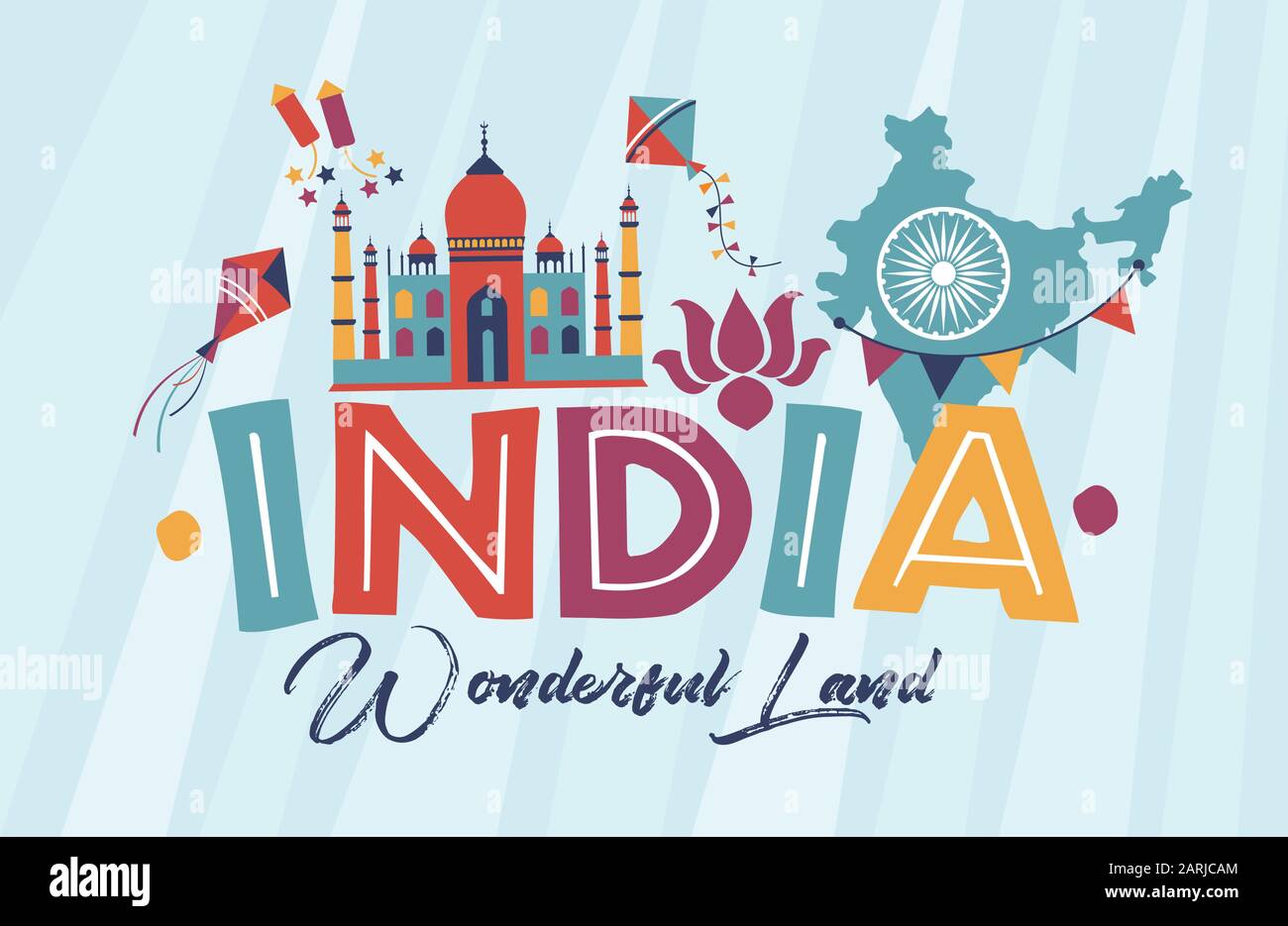 Travel India panorama background illustration Stock Vector Image & Art ...