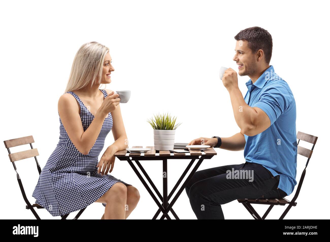 Two People Table Drinking Coffee Cut Out Stock Images And Pictures Alamy