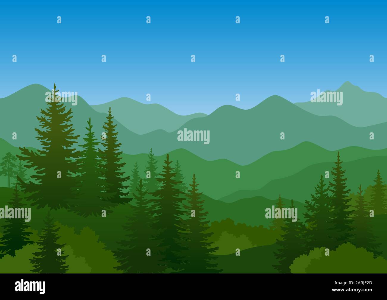Landscape, Trees and Mountain Stock Vector Image & Art - Alamy