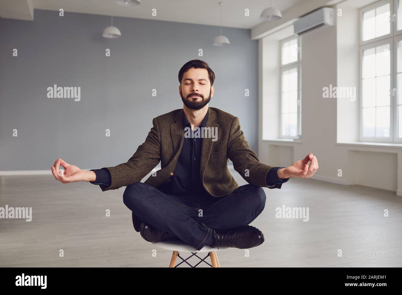 Chair sitting position of man hi-res stock photography and images - Alamy