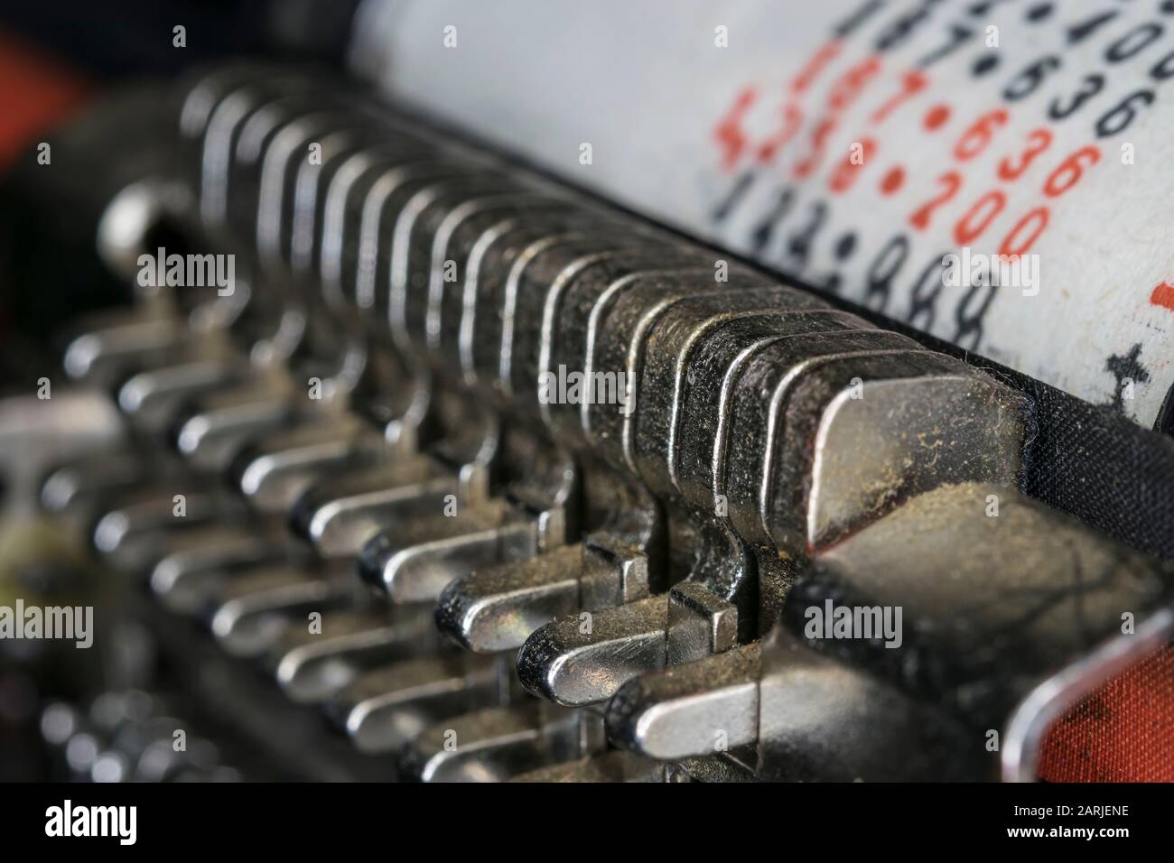 Mechanism of an old calculating machine Stock Photo - Alamy