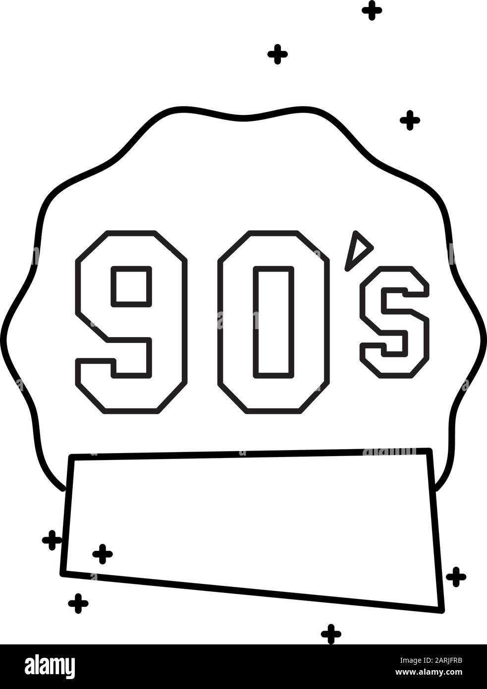nineties sign retro style isolated icon Stock Vector Image & Art - Alamy