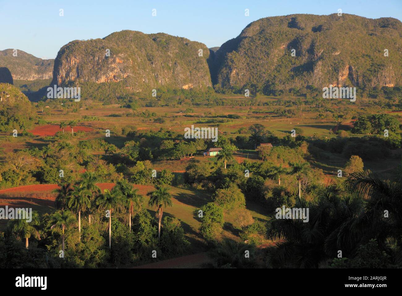 Cuba, Vinales Valley, Valle de Vinales, mogotes, limestone cliffs Stock ...
