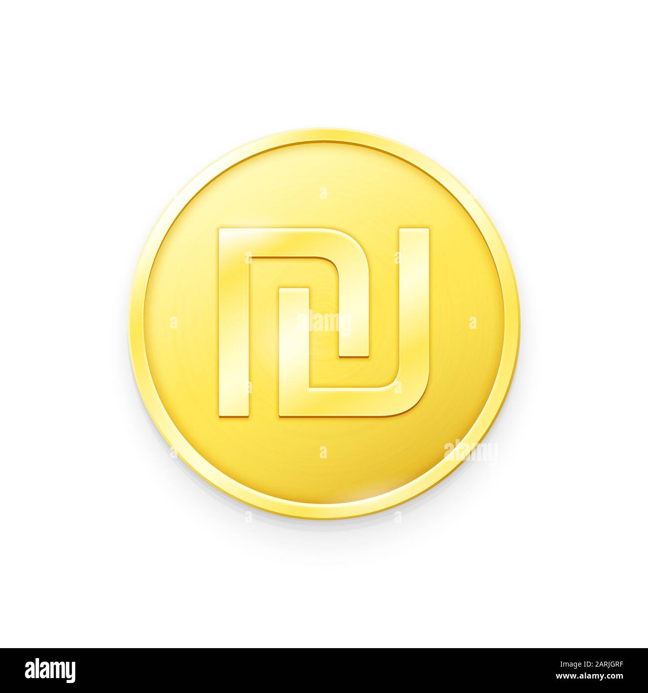 Gold coin with Sheqel sign. Vector illustration showing the symbol of ...