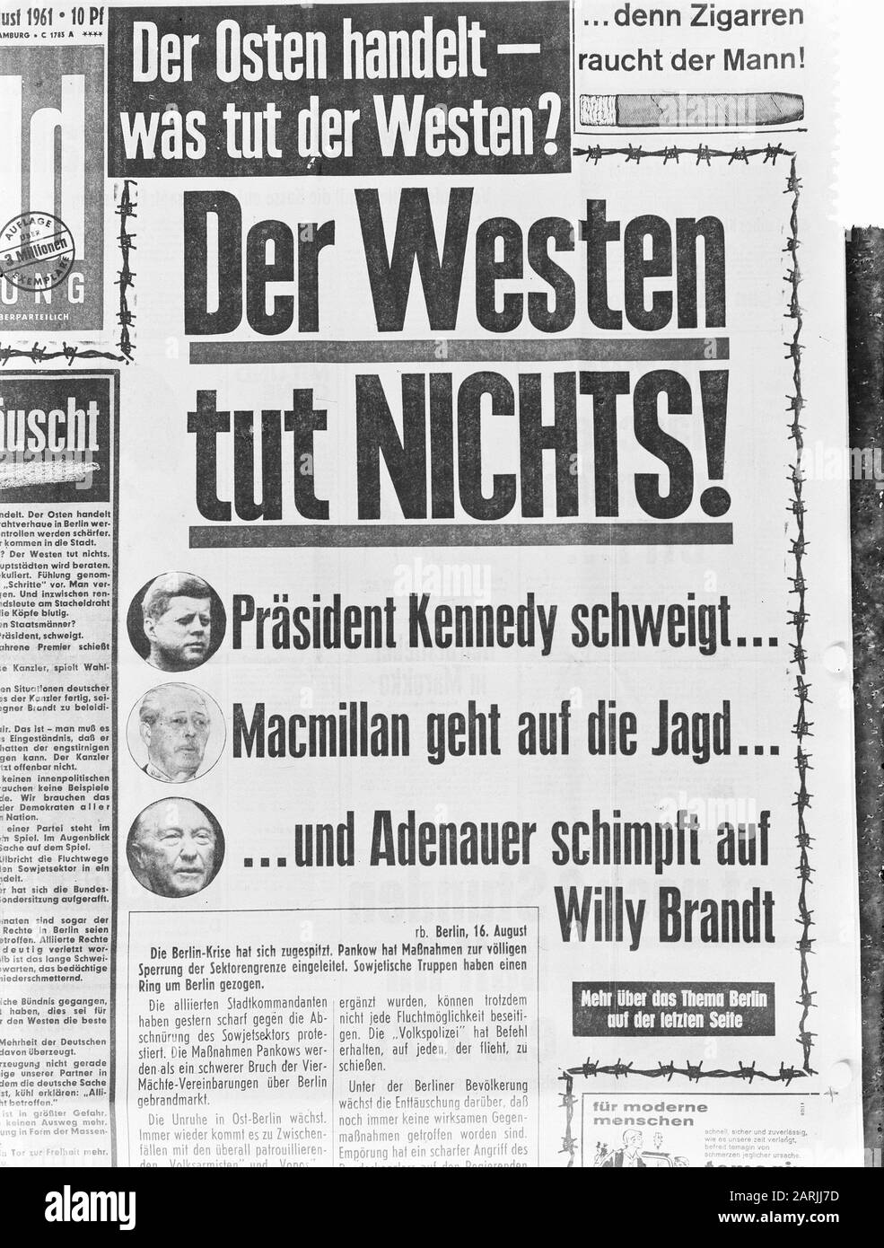 Front page German magazine Date: August 17, 1961 Stock Photo - Alamy