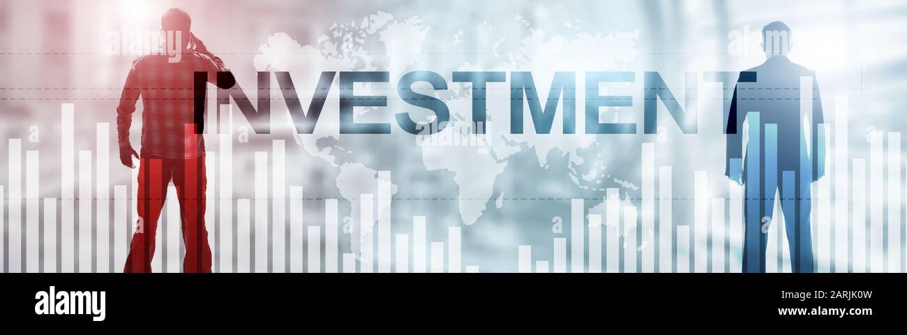 Investment concept. Elongated horizontal background. Website Header ...