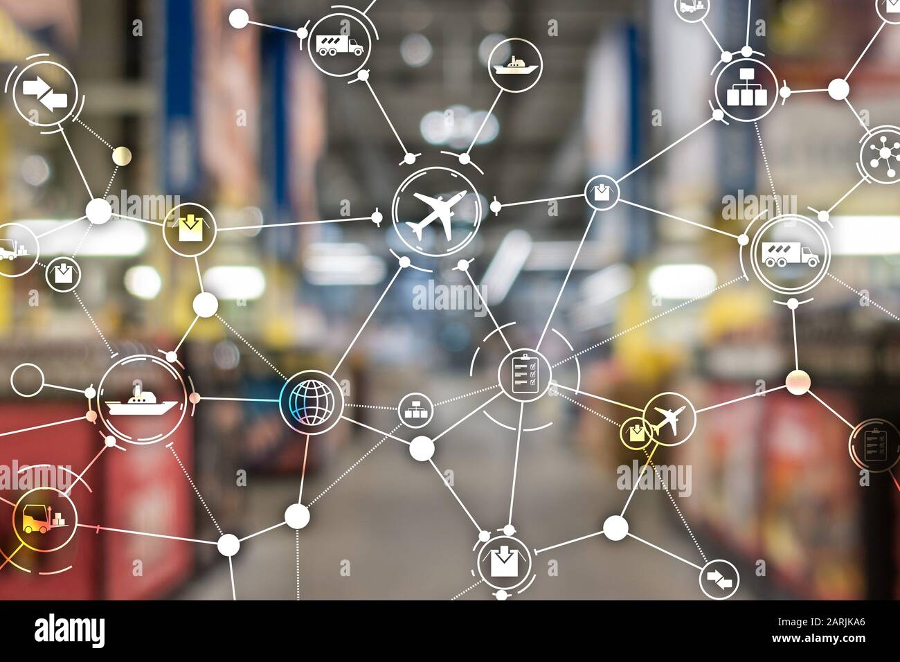Global logistics network concept. Delivery Planning on virtual screen ...