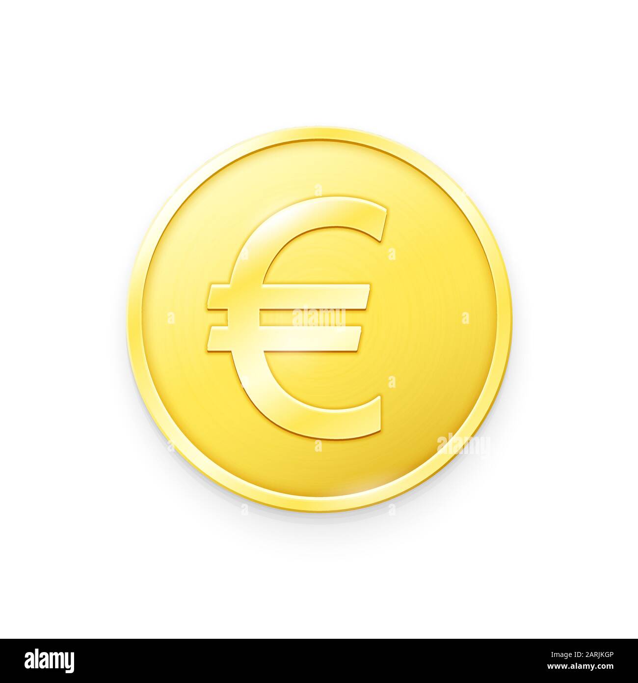 Gold coin with Euro sign. Vector illustration showing the symbol of the ...