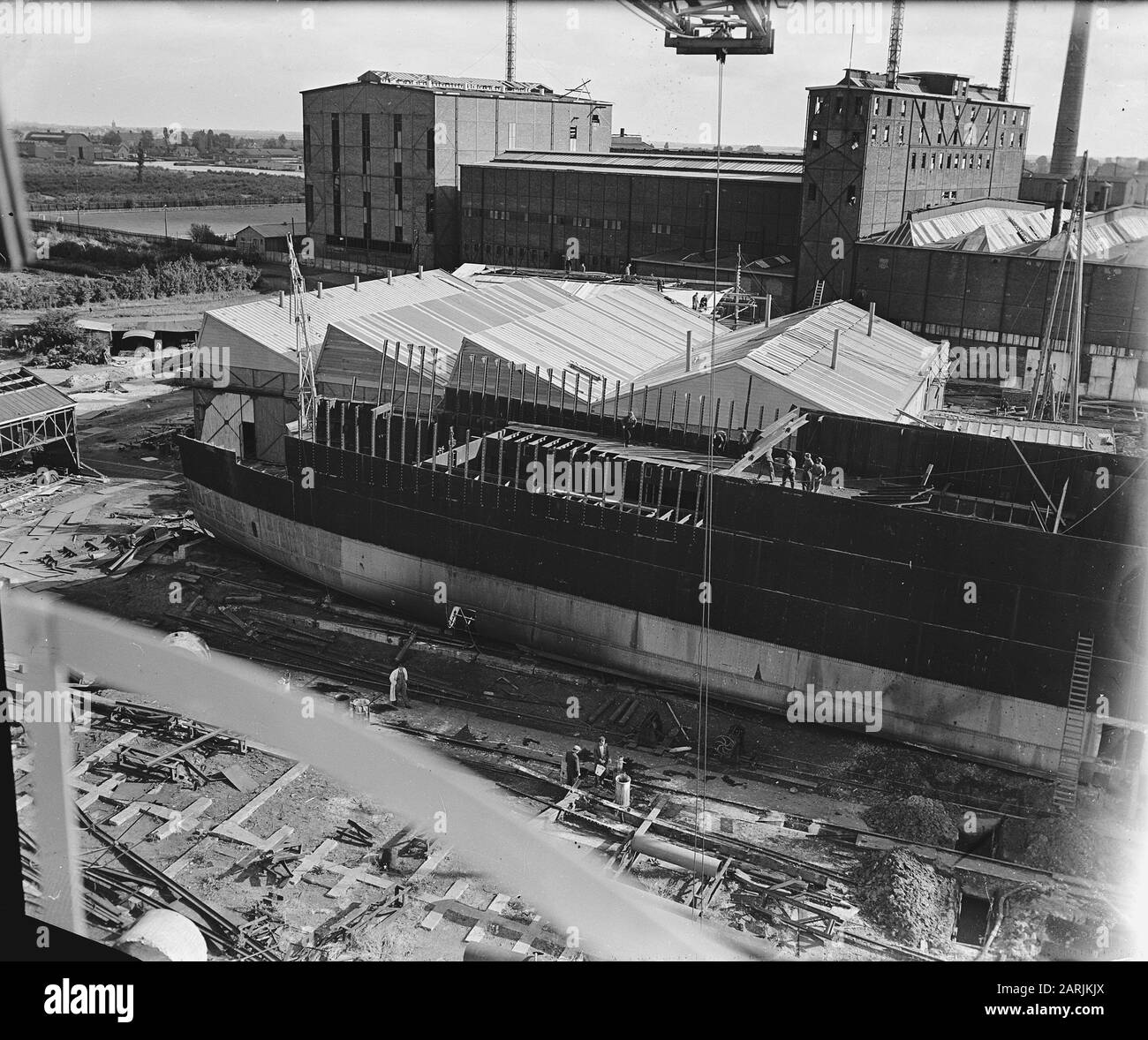 Shipbuilding Date: 1945 Keywords: shipbuilding, technique Stock Photo ...
