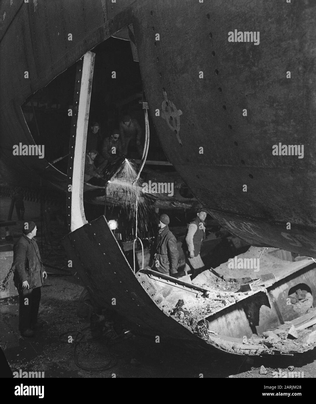 Dock docks dockyard naval ship Black and White Stock Photos & Images ...