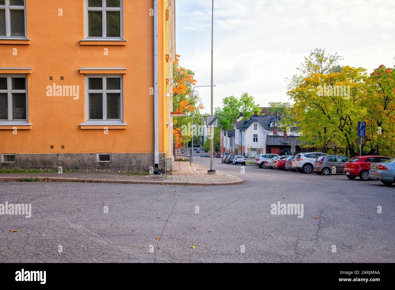 Image of typical street view in Turku, Finland with a population of ...