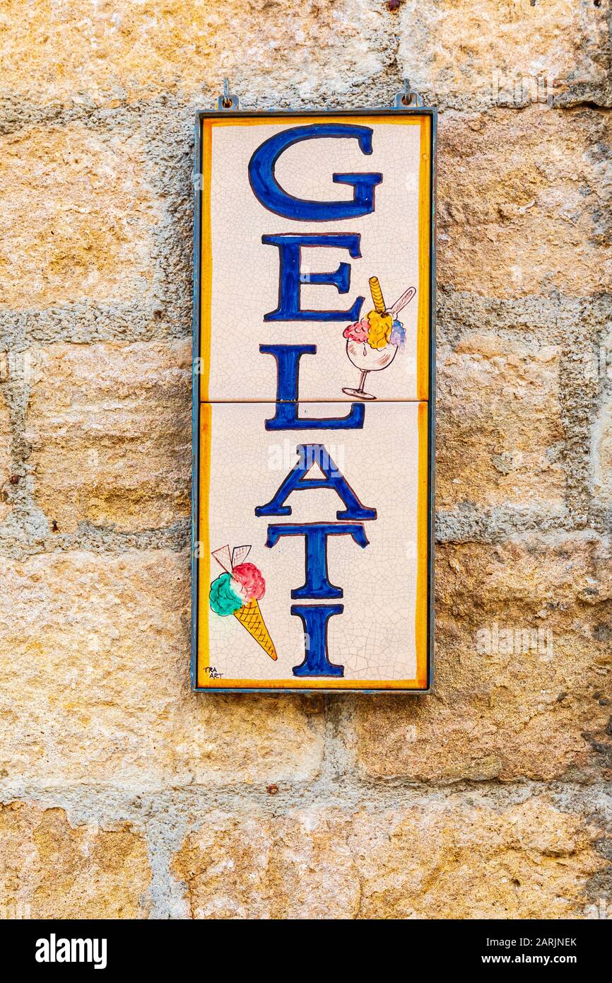 Sicilian ice cream sign hi-res stock photography and images - Alamy