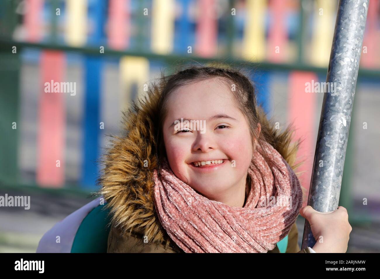 Nice girl having fun on the playgound Stock Photo - Alamy