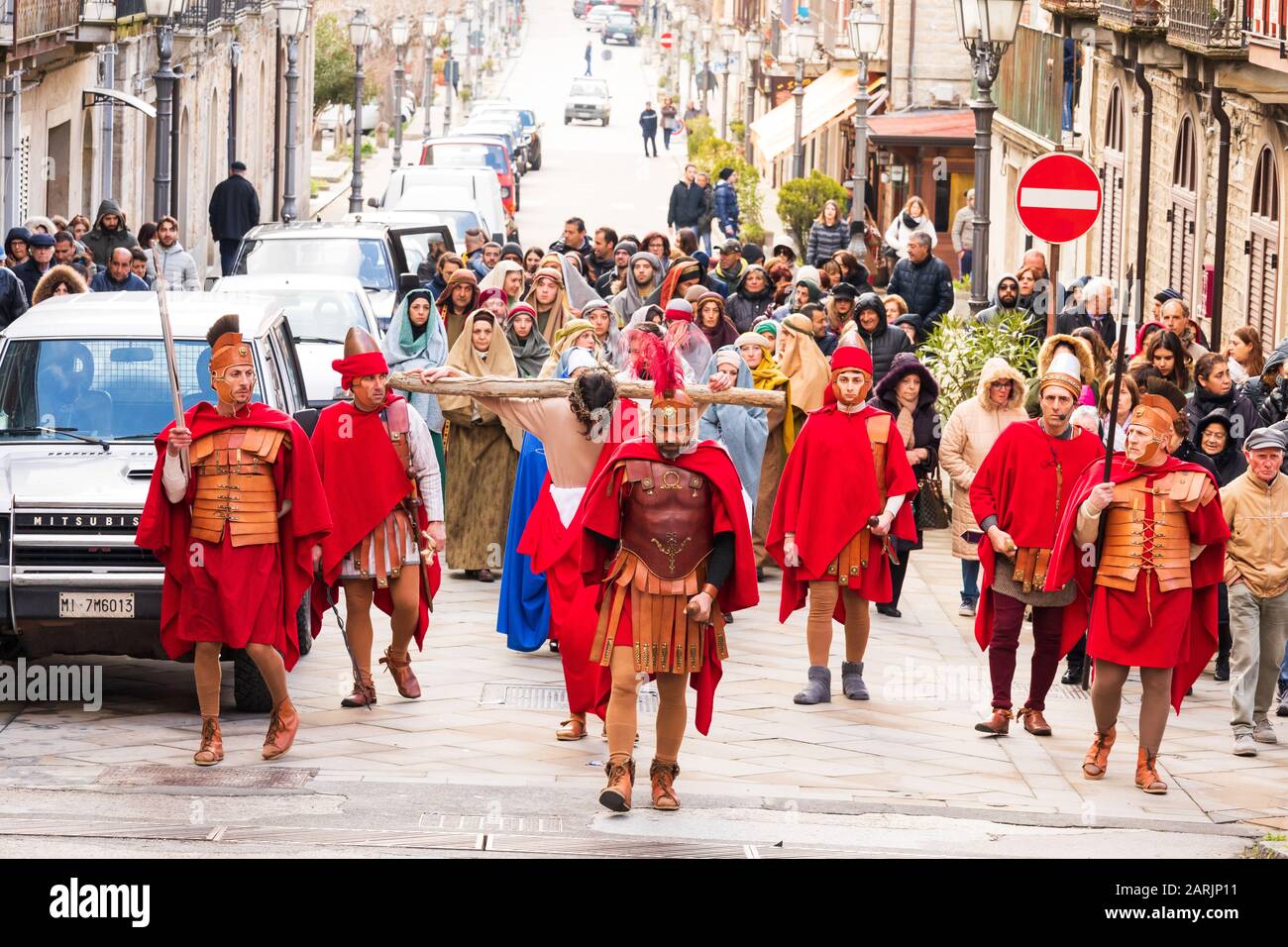 Italy, Sicily, Messina Province, Montalbano Elicona. April 14, 2019 ...