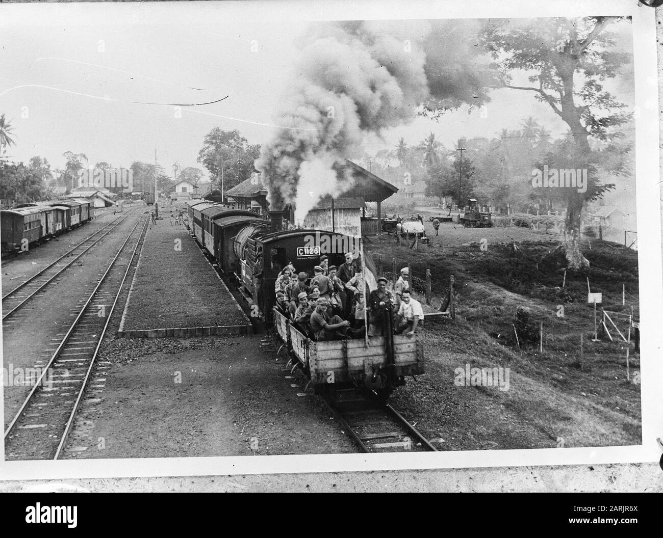 First train under Dutch control in the Dutch East Indies. Station ...