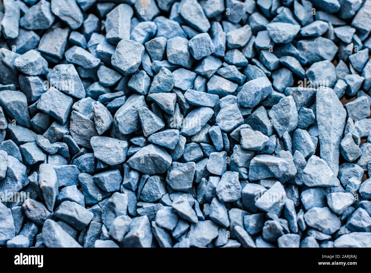 Decor, surface and nature concept - Blue stone pebbles as abstract ...