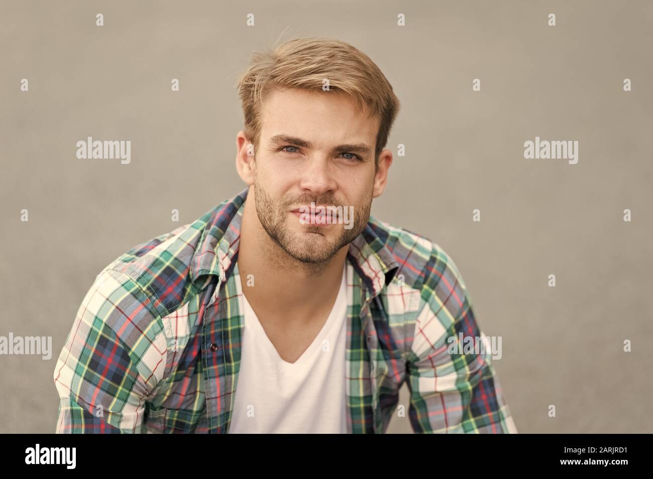 Young and full of ideas. Carefree student. Man regular student ...