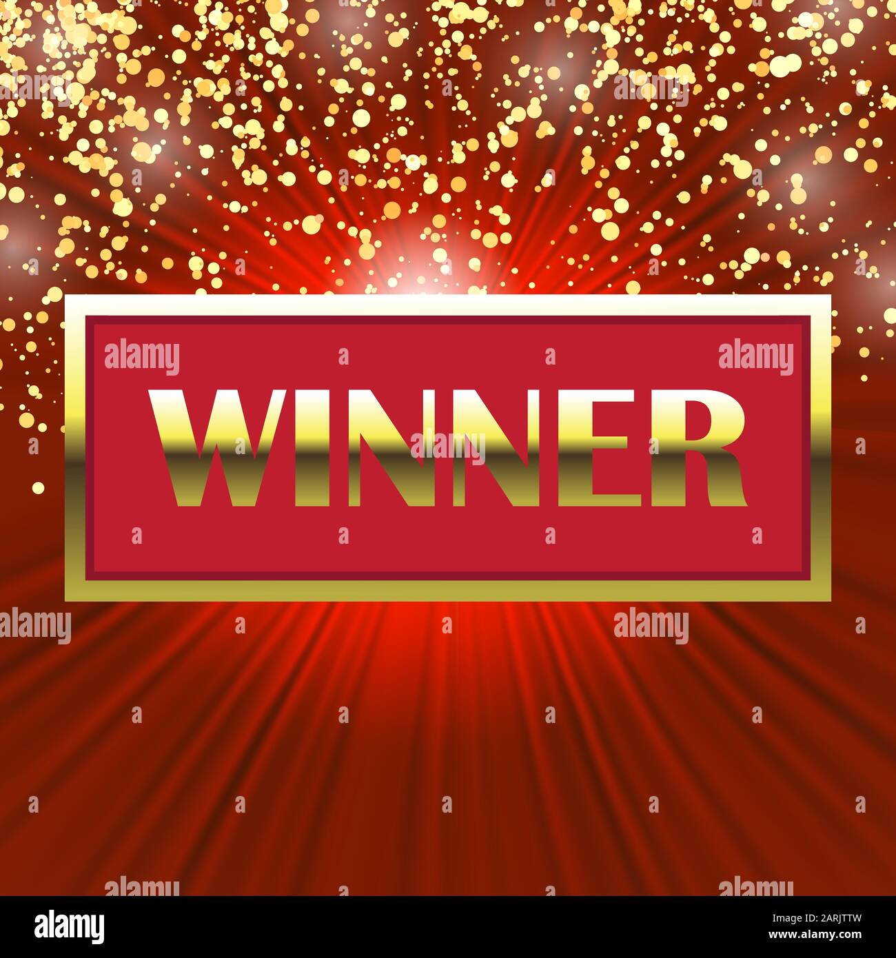 Winner Banner with Gold Letters. Winners Lottery Game Sign. Billboard ...