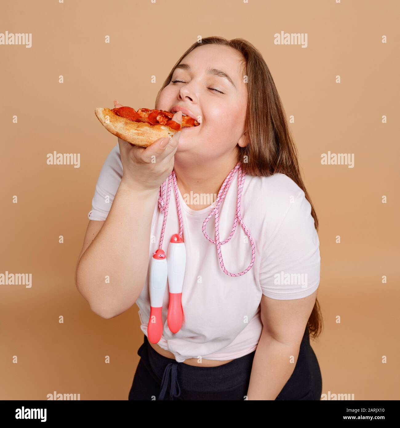 Fat woman eating hi-res stock photography and images - Alamy