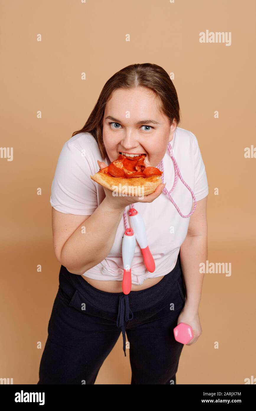 Fat Lady Eating Pizza